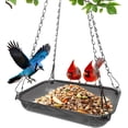Hanging Bird Feeder for Outdoors – 12 x 8 in Rectangular Platform Bird ...