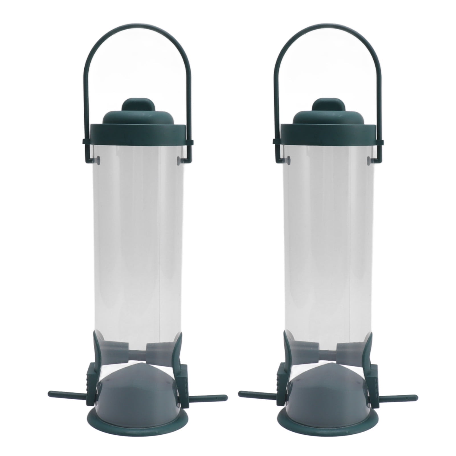 Hanging Bird Tube Feeder for Small Birds Pack of 2, Plastic Transparent ...