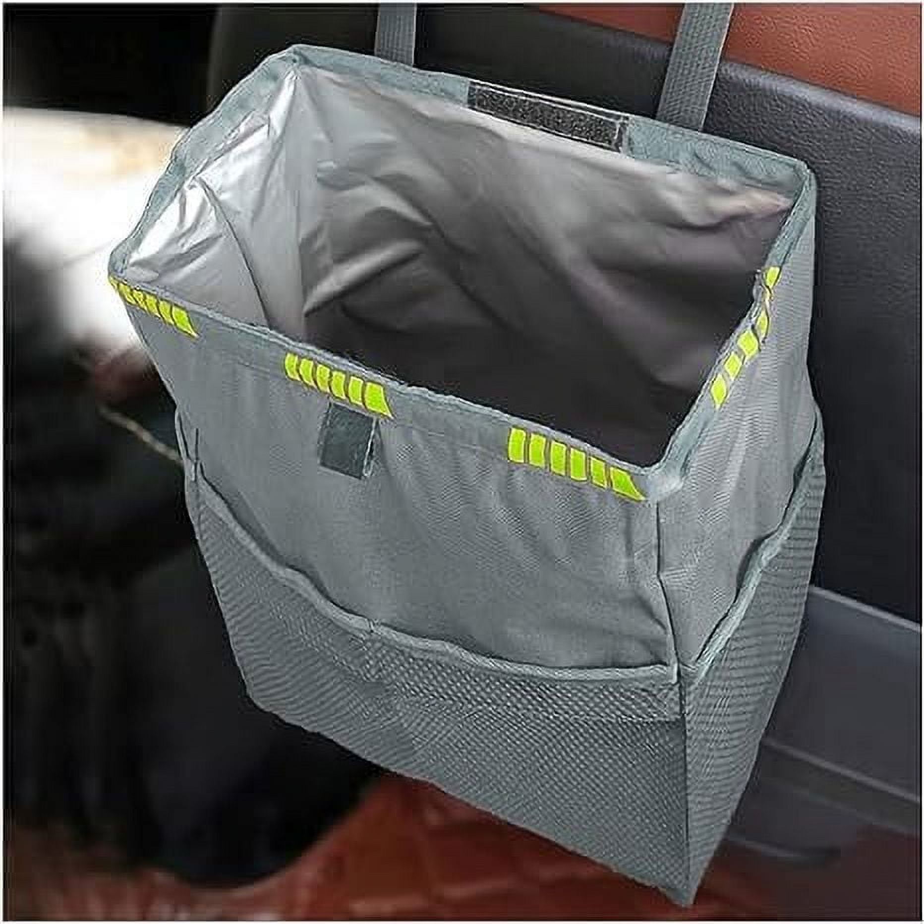 Hanging Car Trash Can with Storage Pockets, Waterproof Leakproof Oxford ...