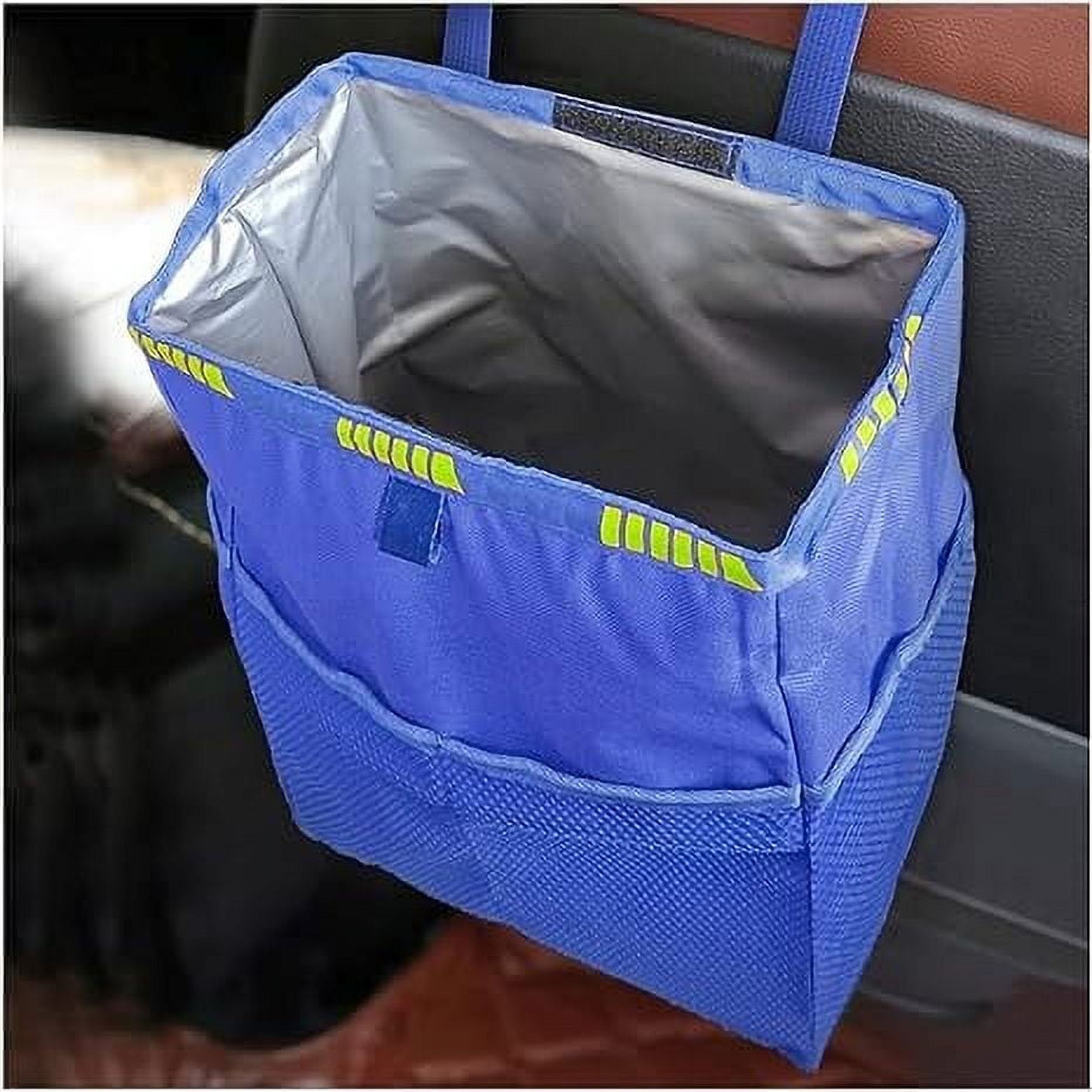 Hanging Car Trash Can with Storage Pockets, Waterproof Leakproof Oxford ...