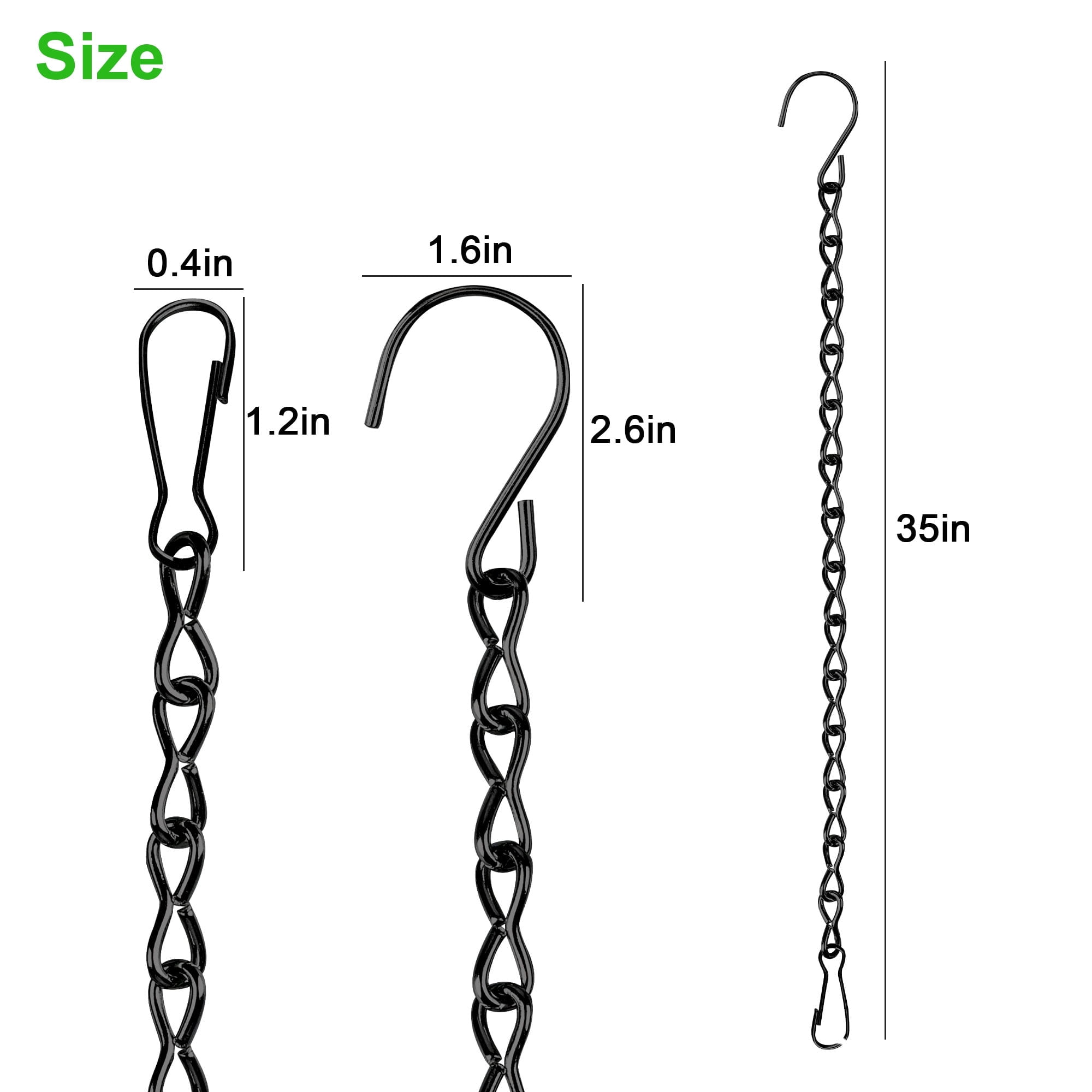 Hanging Chains with Hooks, 35 inch Chain for Hanging Plants, Silver ...