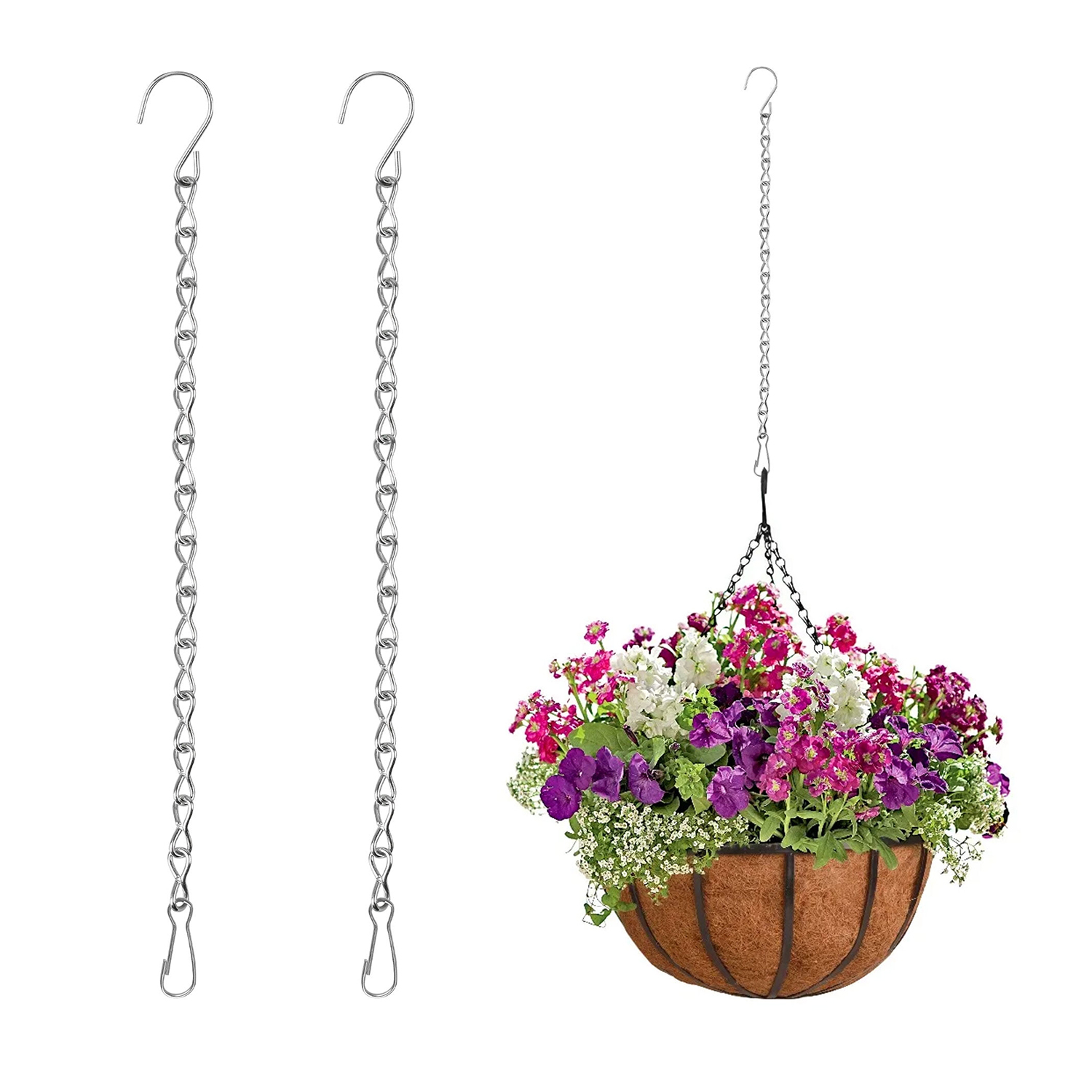 Hanging Chains with Hooks, 35 inch Chain for Hanging Plants, Silver ...