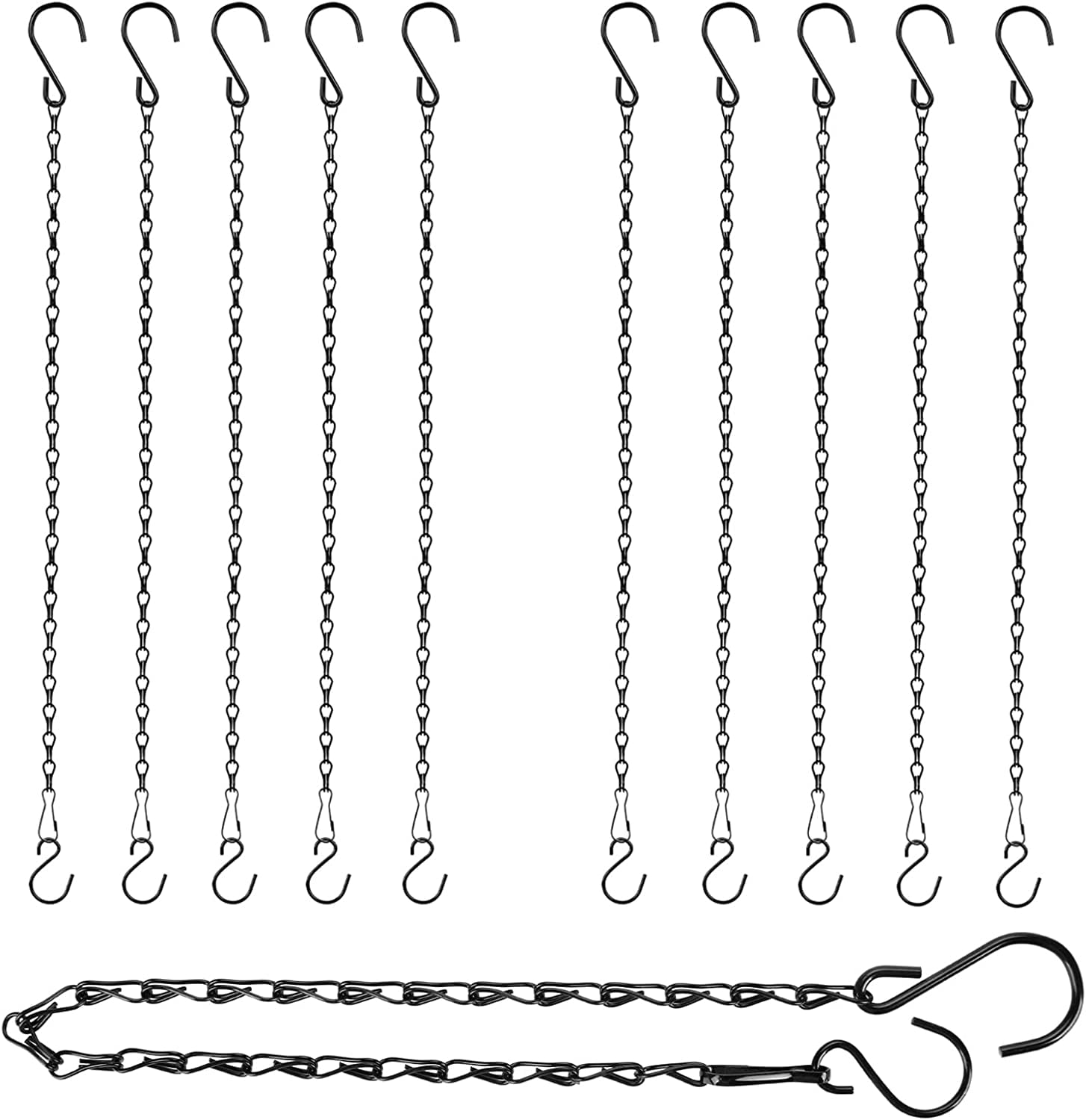 Hanging Chains with Hooks, 10 Pieces 20 Inch Black Chain for Hanging ...