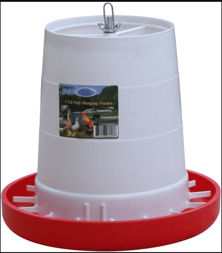 Hanging Chicken Feeder, 17lb Capacity - Durable Plastic Poultry Feed ...