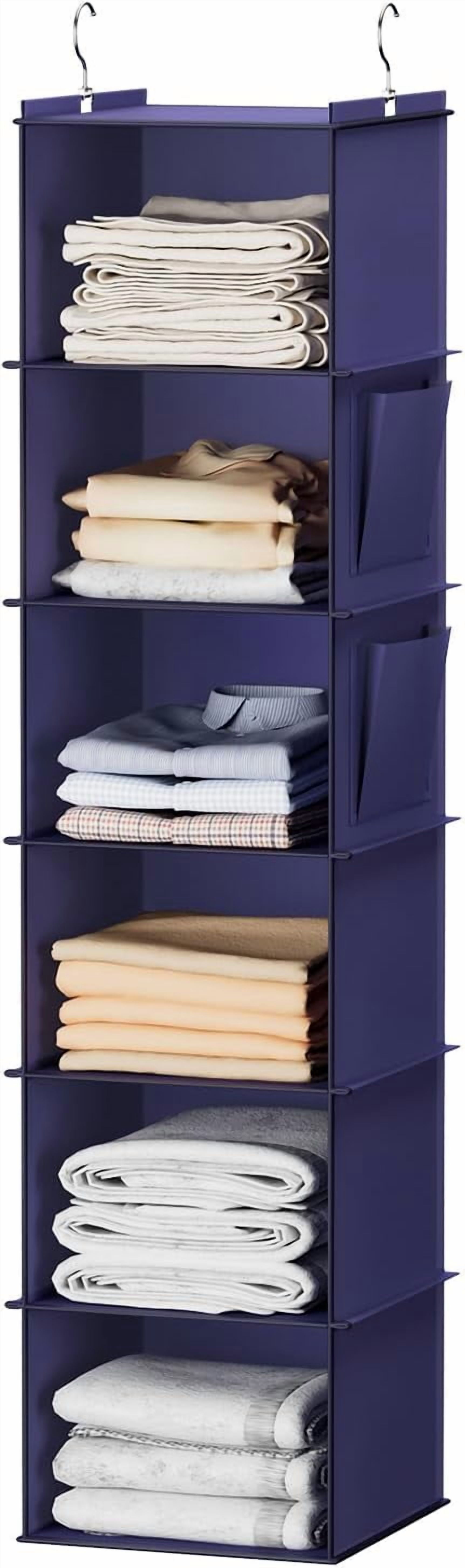 Hanging Closet Organizer and Storage, 6-Shelf Closet Hanging Storage ...