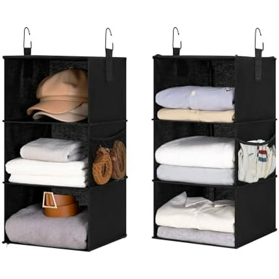 Hanging Closet Organizer 6-Shelf, Separable Two 3 Shelf Closet Storage ...