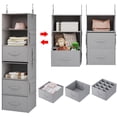 Hanging Closet Organizer Medium Gray 6-Shelf Separable Storage for ...