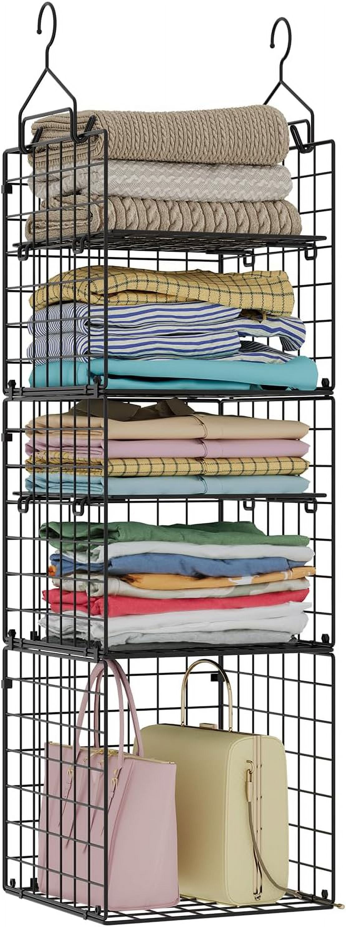 Hanging Closet Organizer and Storage - 5-Tier Closet Storage Organizer ...