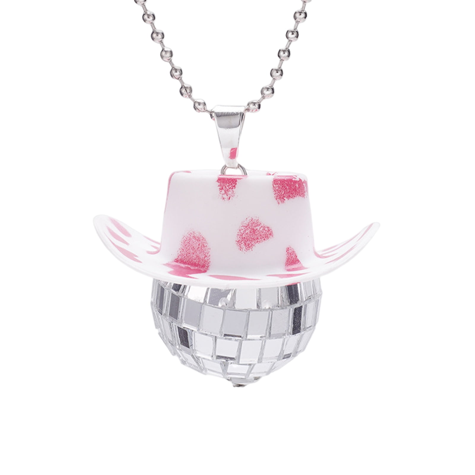 Hanging Cowboy Hat Ball Shiny Effect Reflective Car Rear View Mirror ...