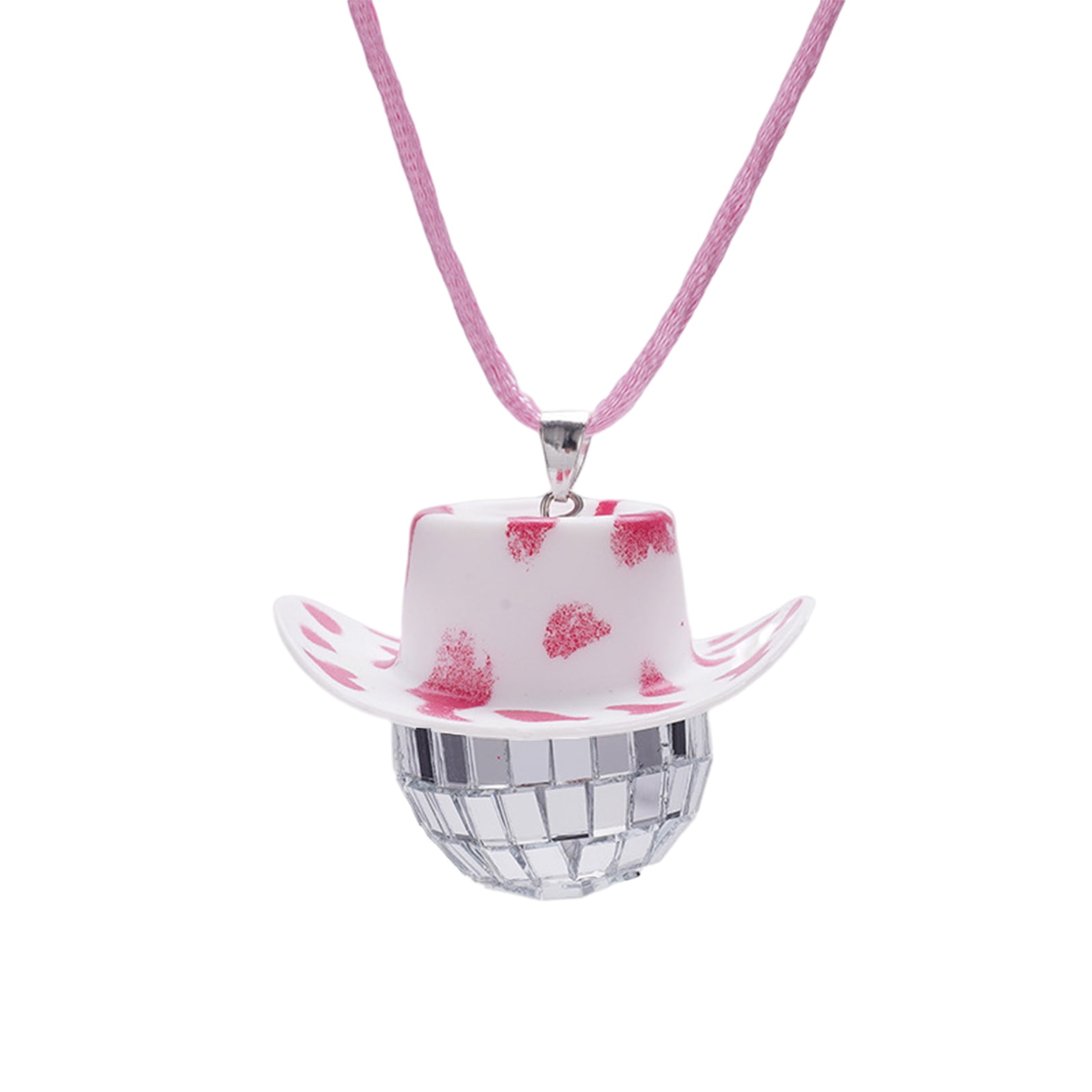 Hanging Cowboy Hat Ball Shiny Effect Reflective Car Rear View Mirror ...