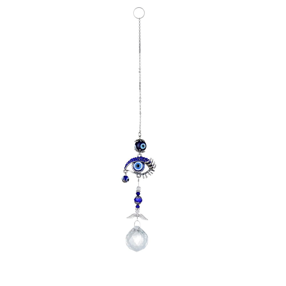 Hanging Crystal Angel Suncatcher Evil Eye Protection and Good Luck ...