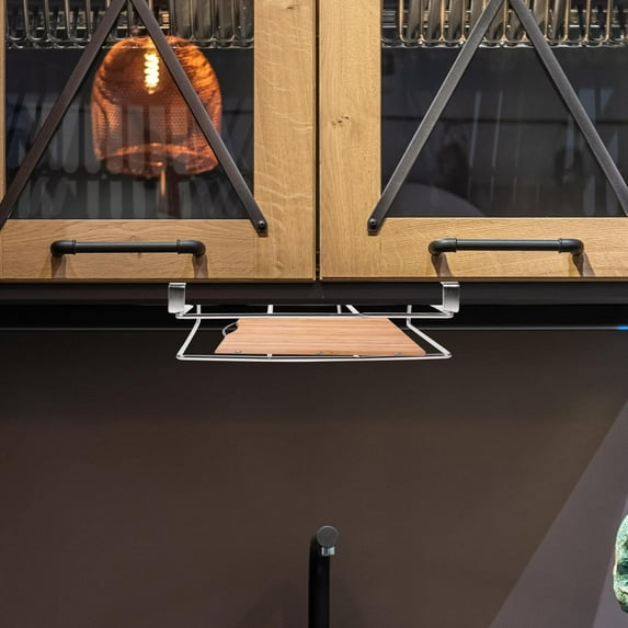 Hanging Cutting Board Rack for Cabinet Door 10X10X3 Inches Space-Saving ...