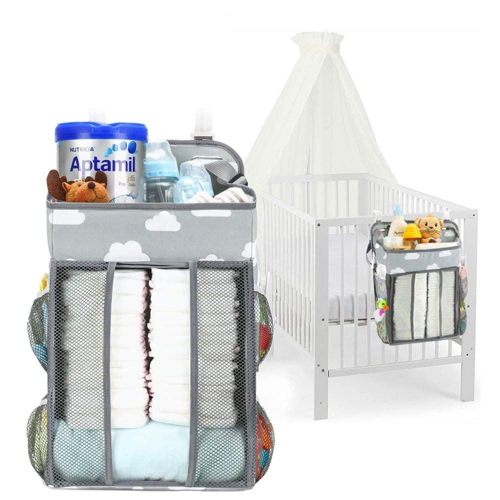 Hanging Diaper Organizer, Baby Diaper Caddy Organizer Hanging on Crib ...