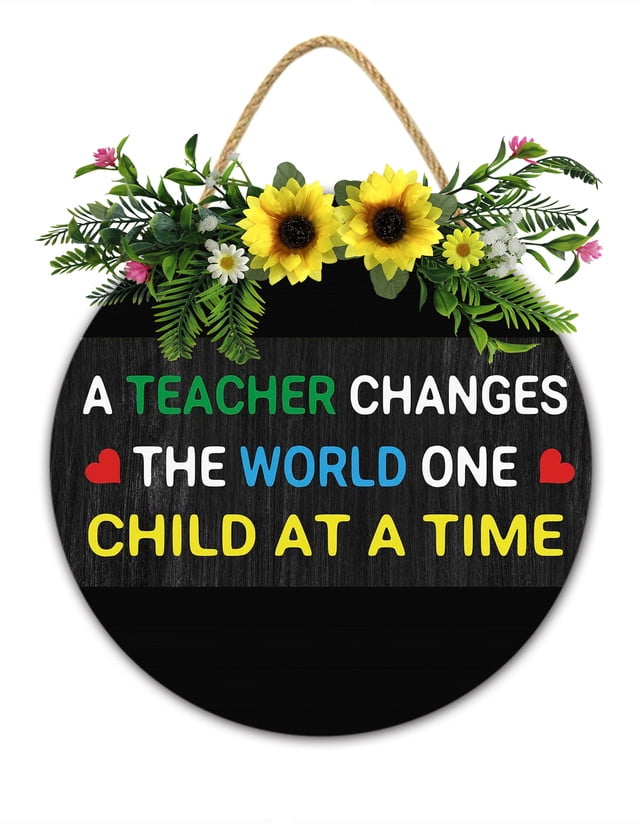 Hanging Door Sign 12X12In Teachers Sign Gift Farmhouse a Teacher ...
