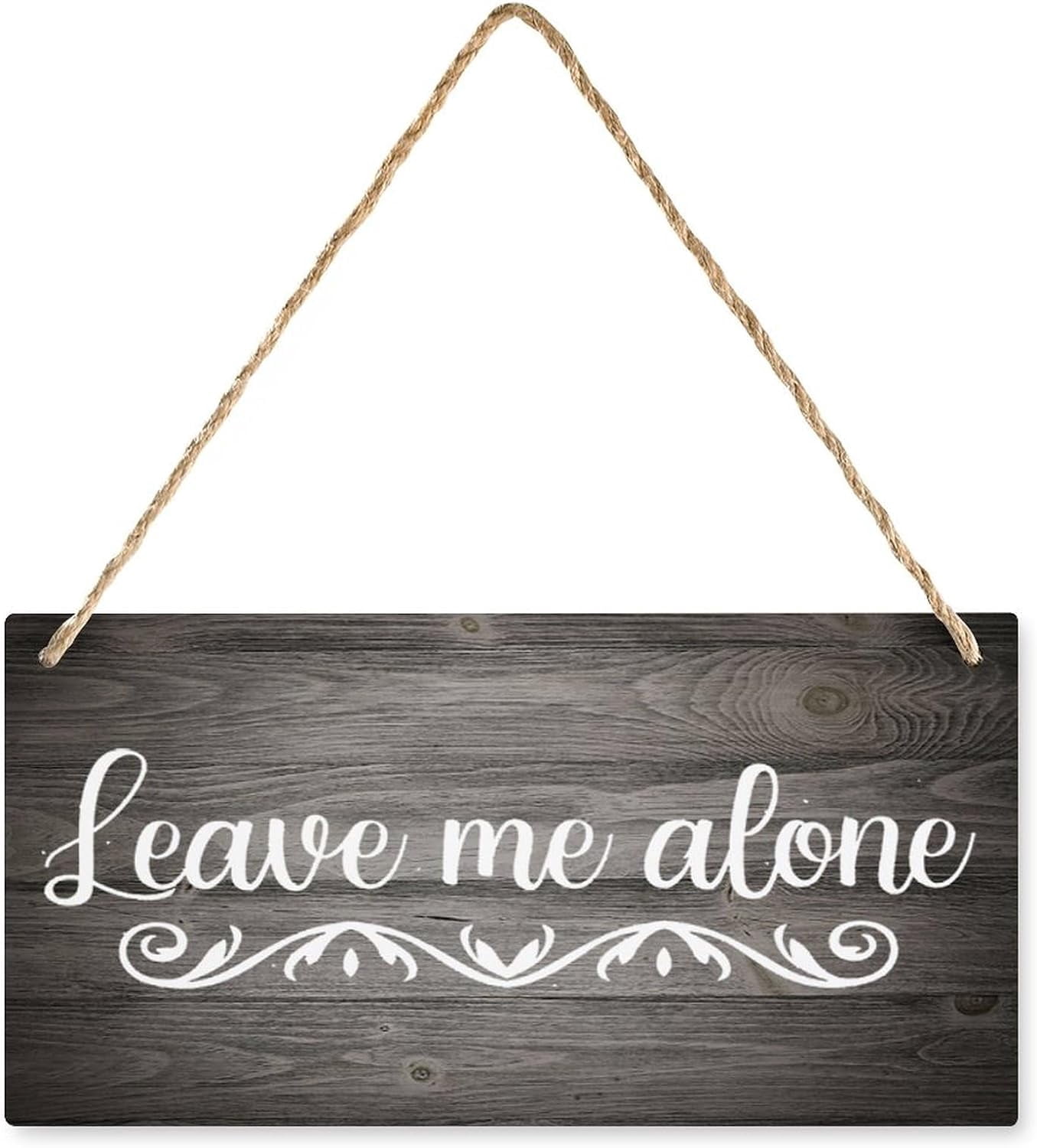 Hanging Door Sign Leave Me Alone Go Away Rustic Wood Sign Wall Art For ...