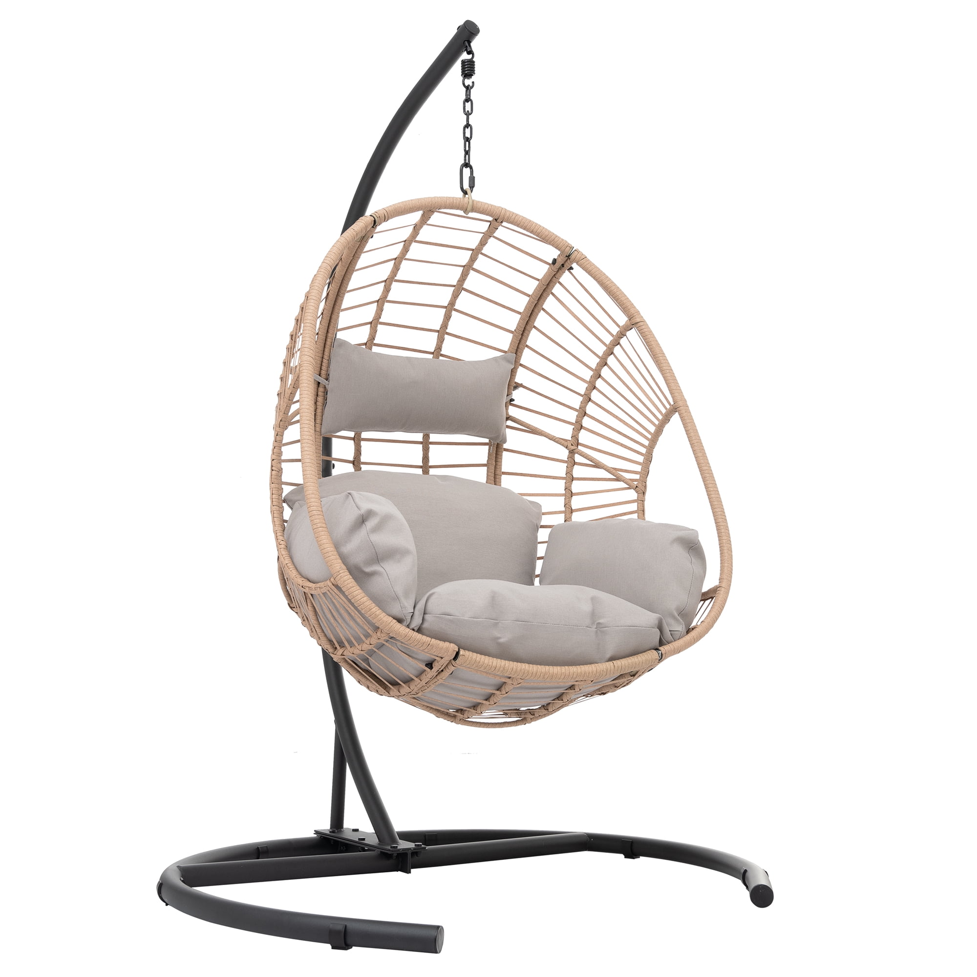 Hanging Egg Chair, Egg Swing Chair with Metal Stand for Indoor Outdoor ...