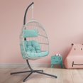 Walmart Rattan Hanging Egg Chair with Steel Stand, Fluffy Cushion ...