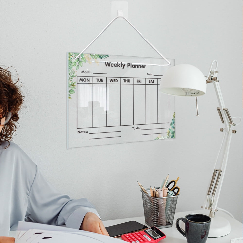 Hanging Erasable Acrylic Weekly Planner Board with Lanyard, 11x17 Dry ...