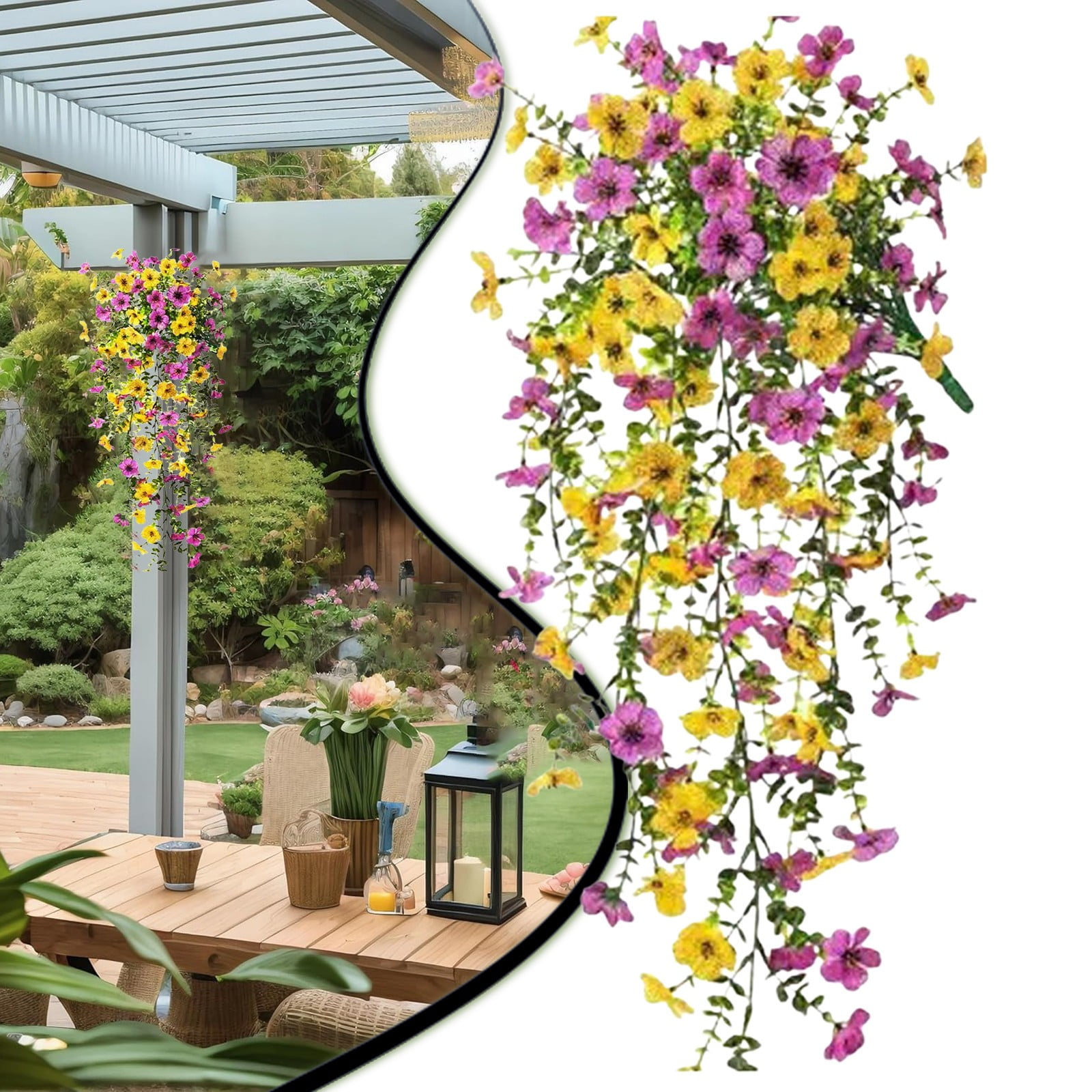 Hanging Fall Flowers Fall Hanging Baskets Faux Floral Spheres ...