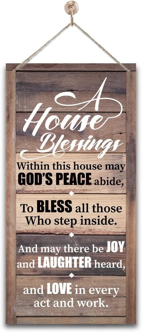 Hanging Family Sign, A House Blessing Inspirational Wood Decor Sign ...