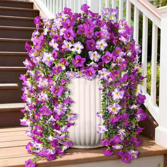 Hanging Faux Trailing Decor, 13.8" Artificial Draping Flowers for Patio ...