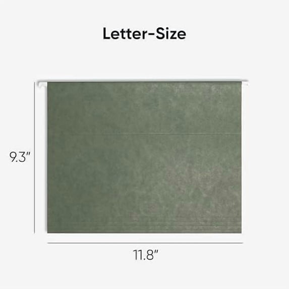 Hanging File Folder, 1/5-Cut Adjustable Tab, Letter Size, Standard ...