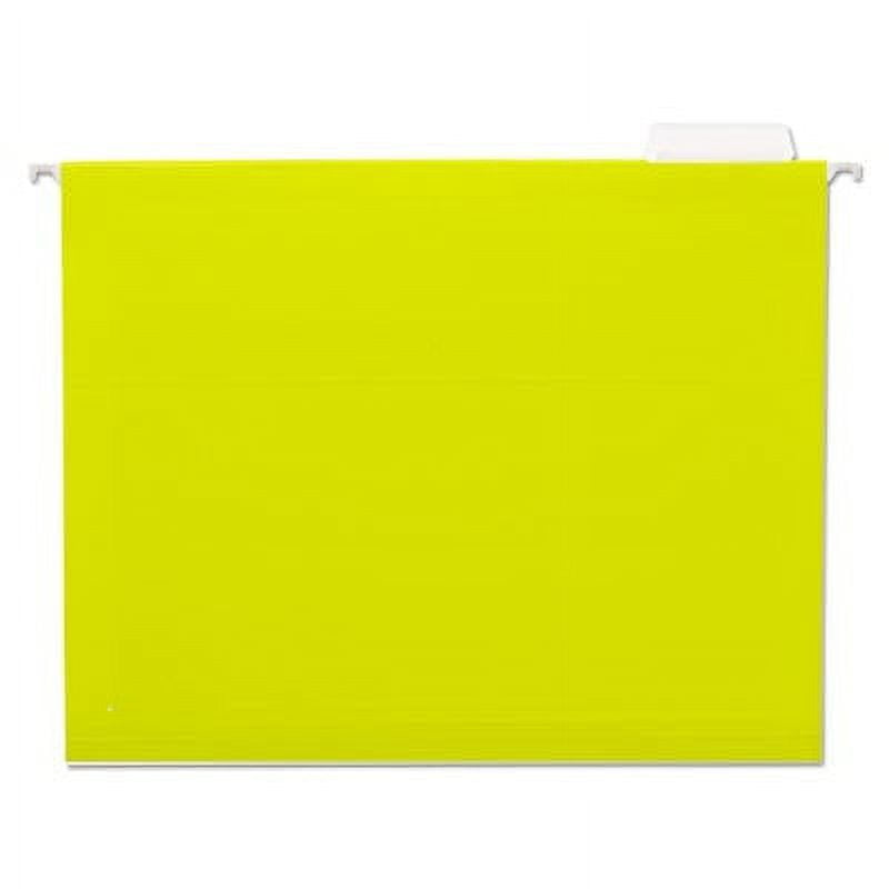 Hanging File Folders, 1/5 Tab, 11 Point Stock, Letter, Yellow, 25/Box ...