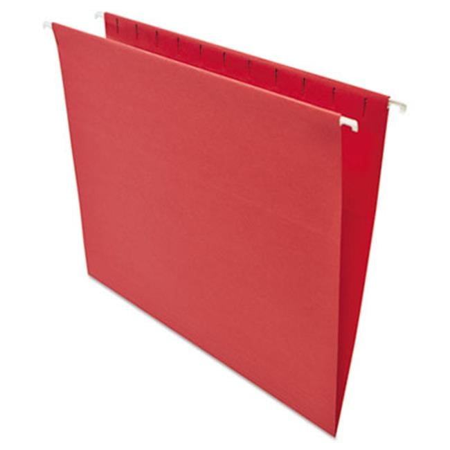 Hanging File Folders, .2 Tab, 11 Point Stock, Letter, Red, 25-Box ...