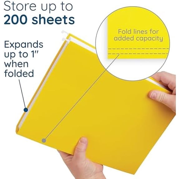 Hanging File Folders, 25 Reinforced Hang Folders, Designed for Home and ...