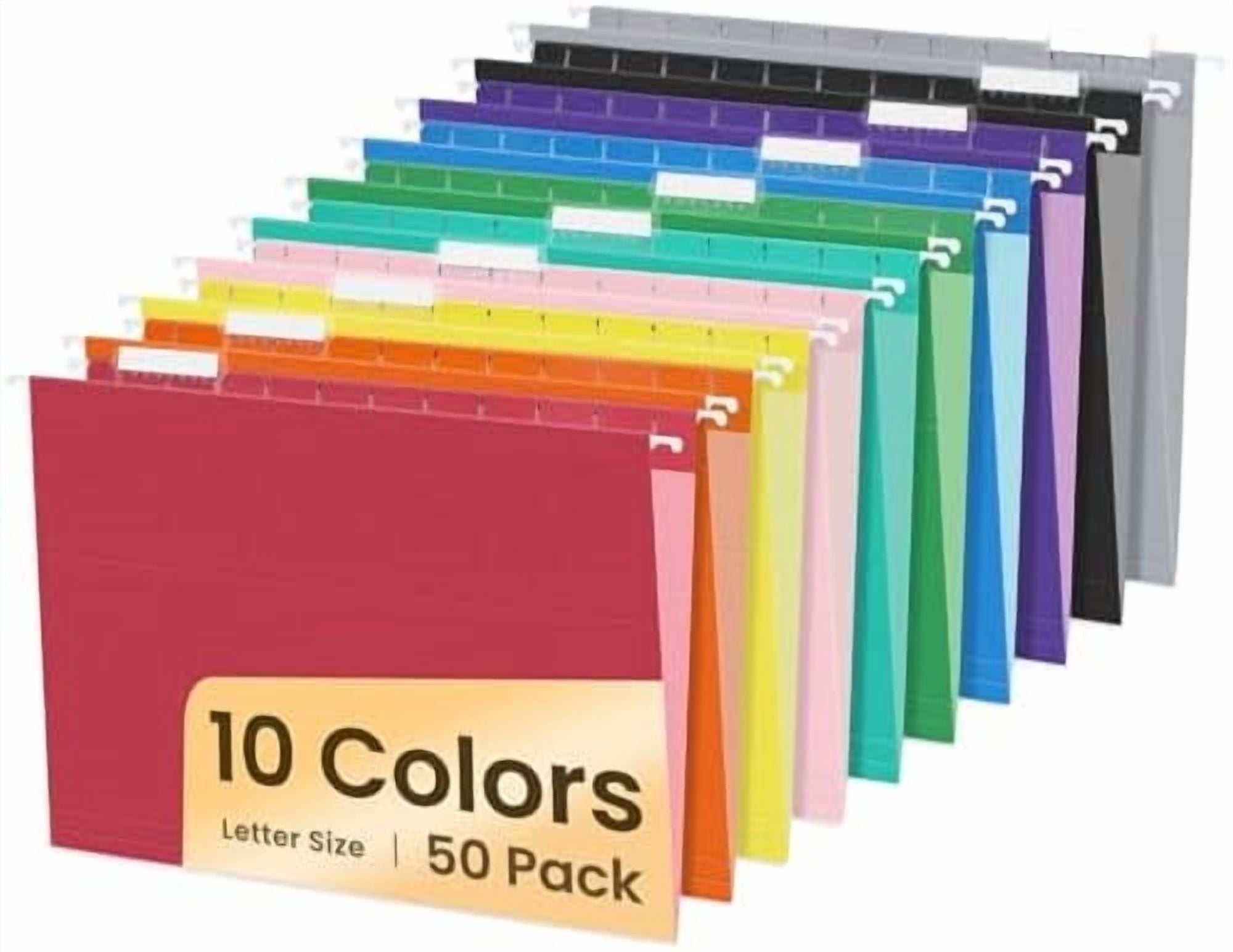 Hanging File Folders, 50 Pack Letter Size Hanging File Folders with 1/5 ...