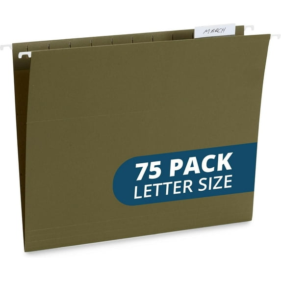 Hanging File Folders, 75 Pack, Reinforced Hanging Folders Letter Size ...