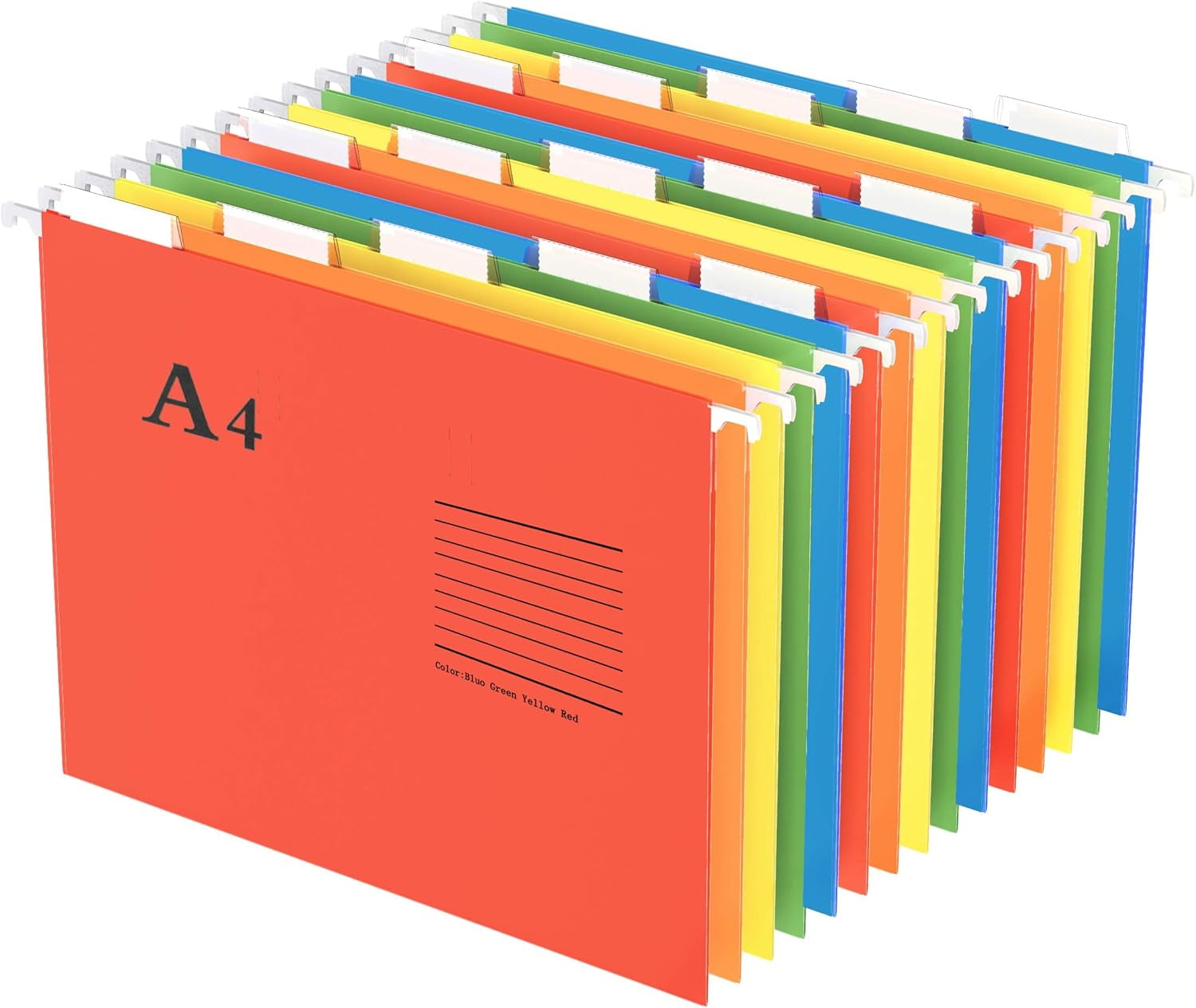 Hanging File Folders, A4 Size with 5 Elegant Colors to Choose, 1/5-Cut ...
