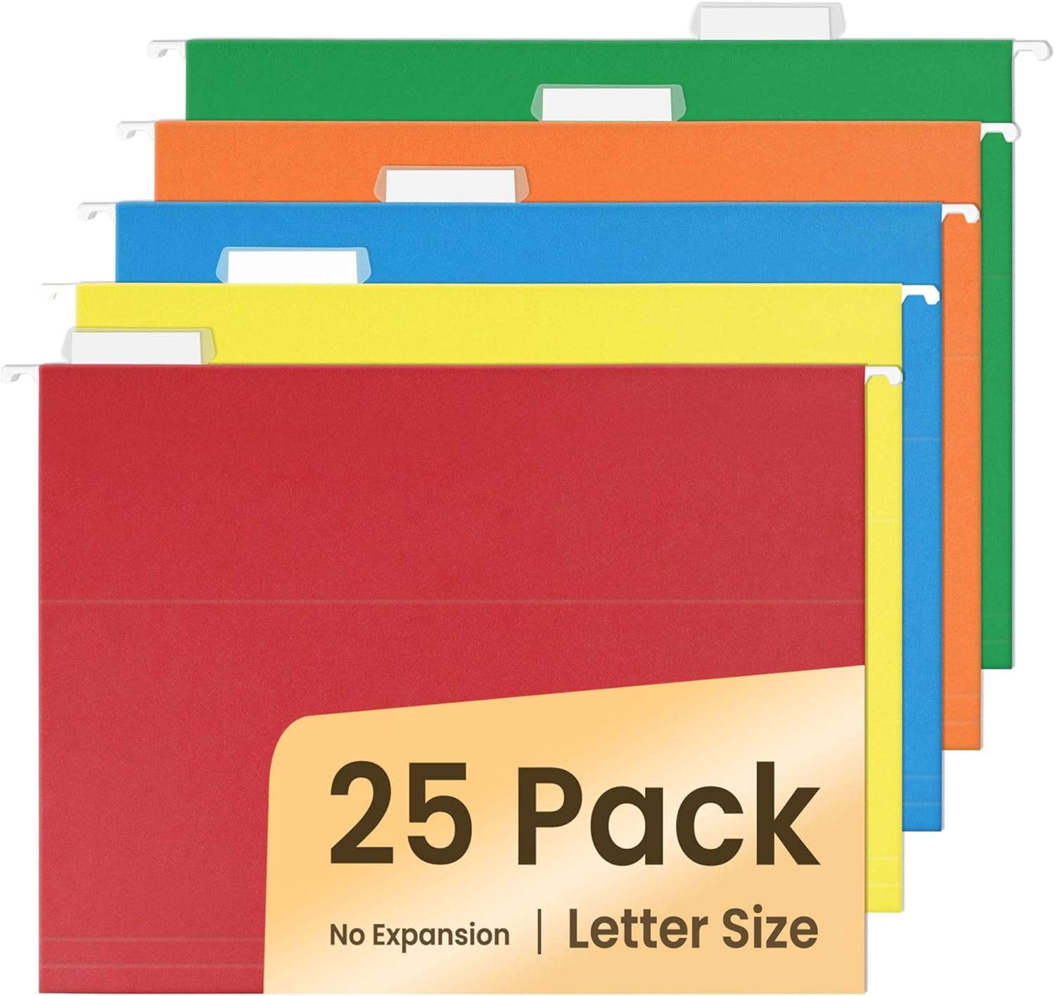 Hanging File Folders Assorted Colors, 25 Pack File Folders Letter Size ...