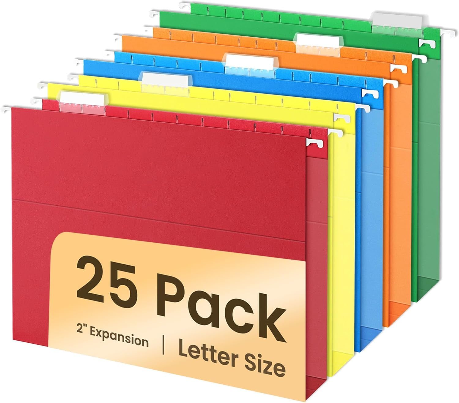 Hanging File Folders Extra Capacity Assorted Colors, 25 Pack Letter ...