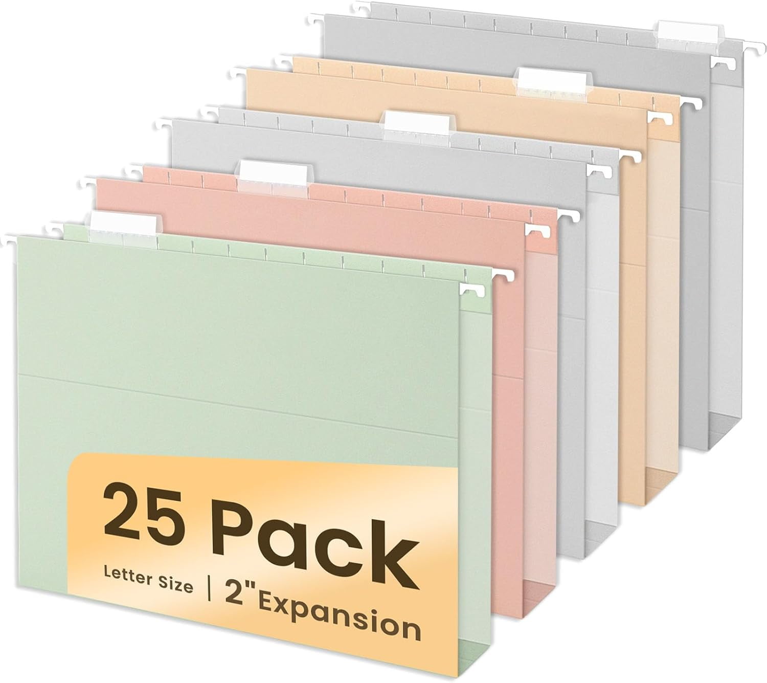 Hanging File Folders Letter Size, Pastel Colors, 25 Count Letter Size ...