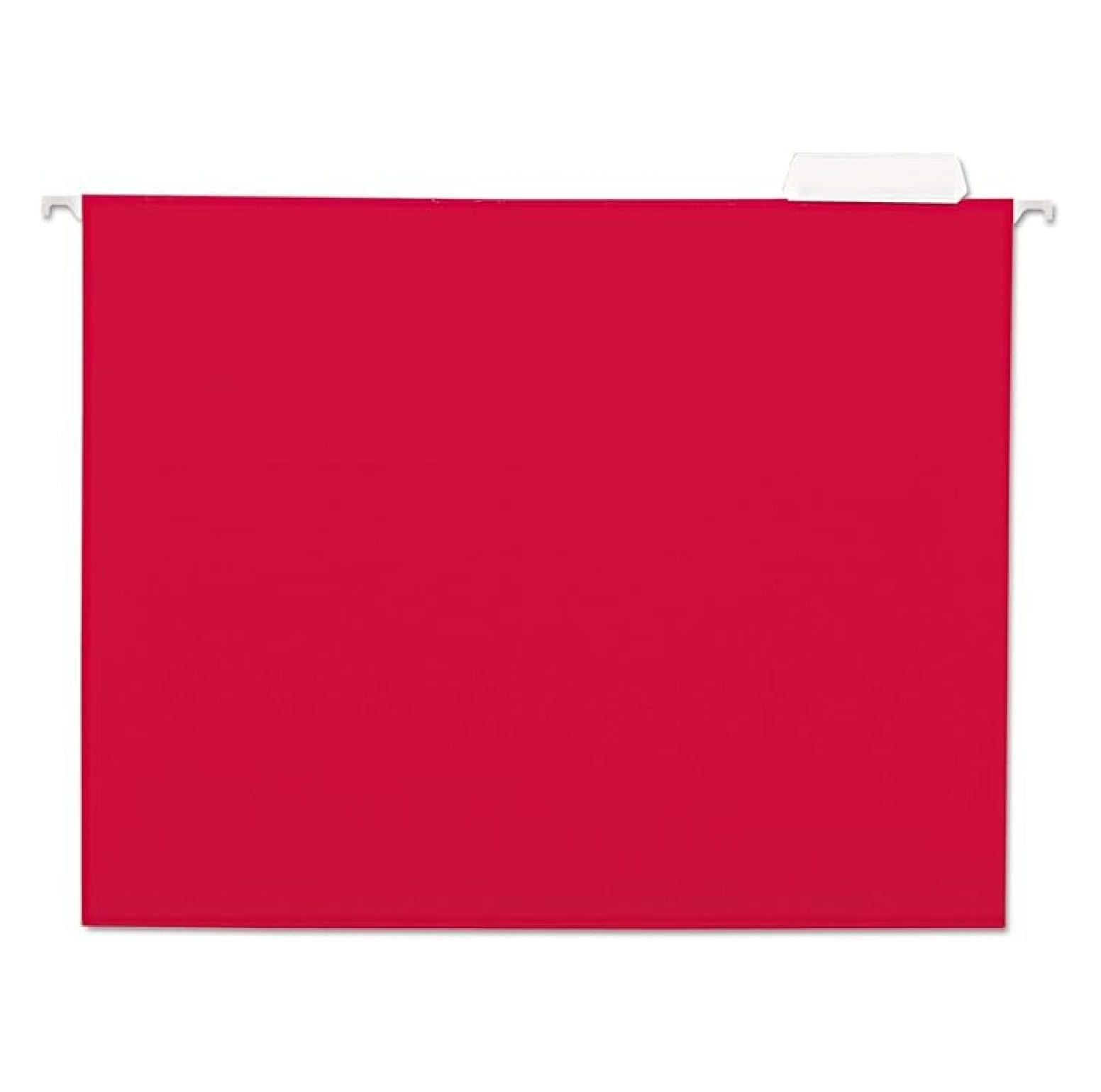 Hanging File Folders Letter Size Red 25 Pack - 1/5 Cut Tabs Color ...