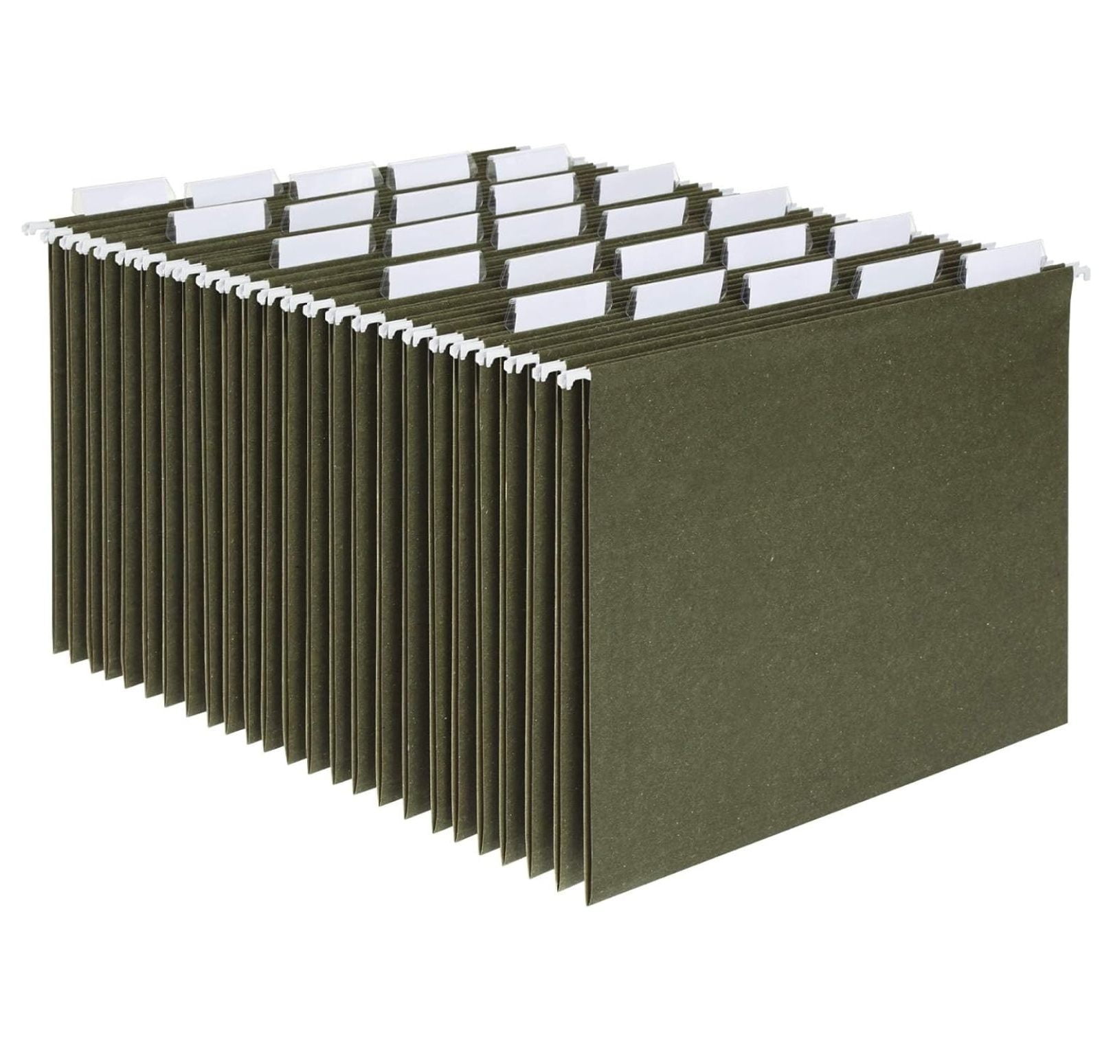 Hanging File Folders, Letter Size, Standard Green, 1/5-Cut Adjustable ...