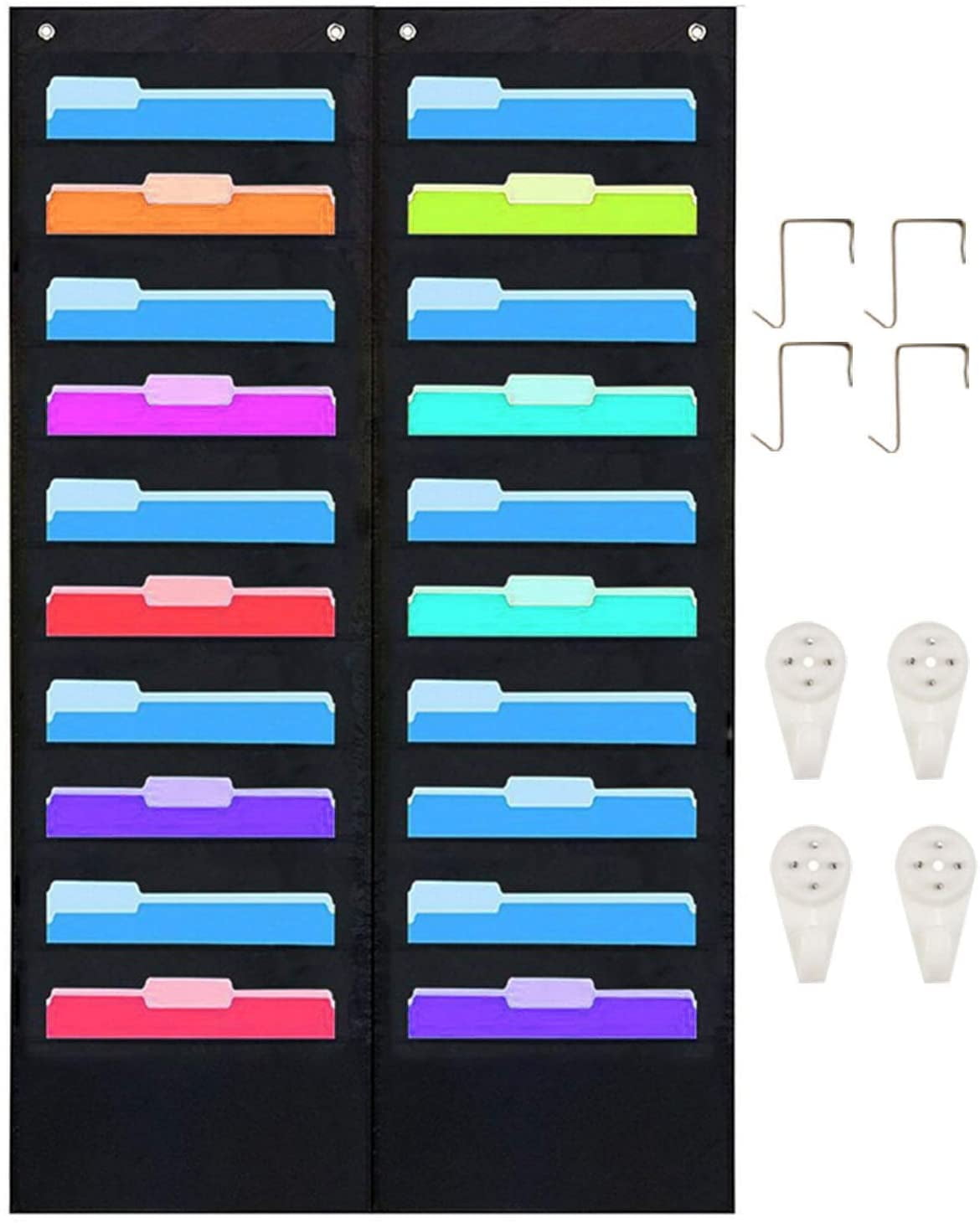 Hanging File Holder Organizer Rack, 20 Pocket File Folders, Wall or ...