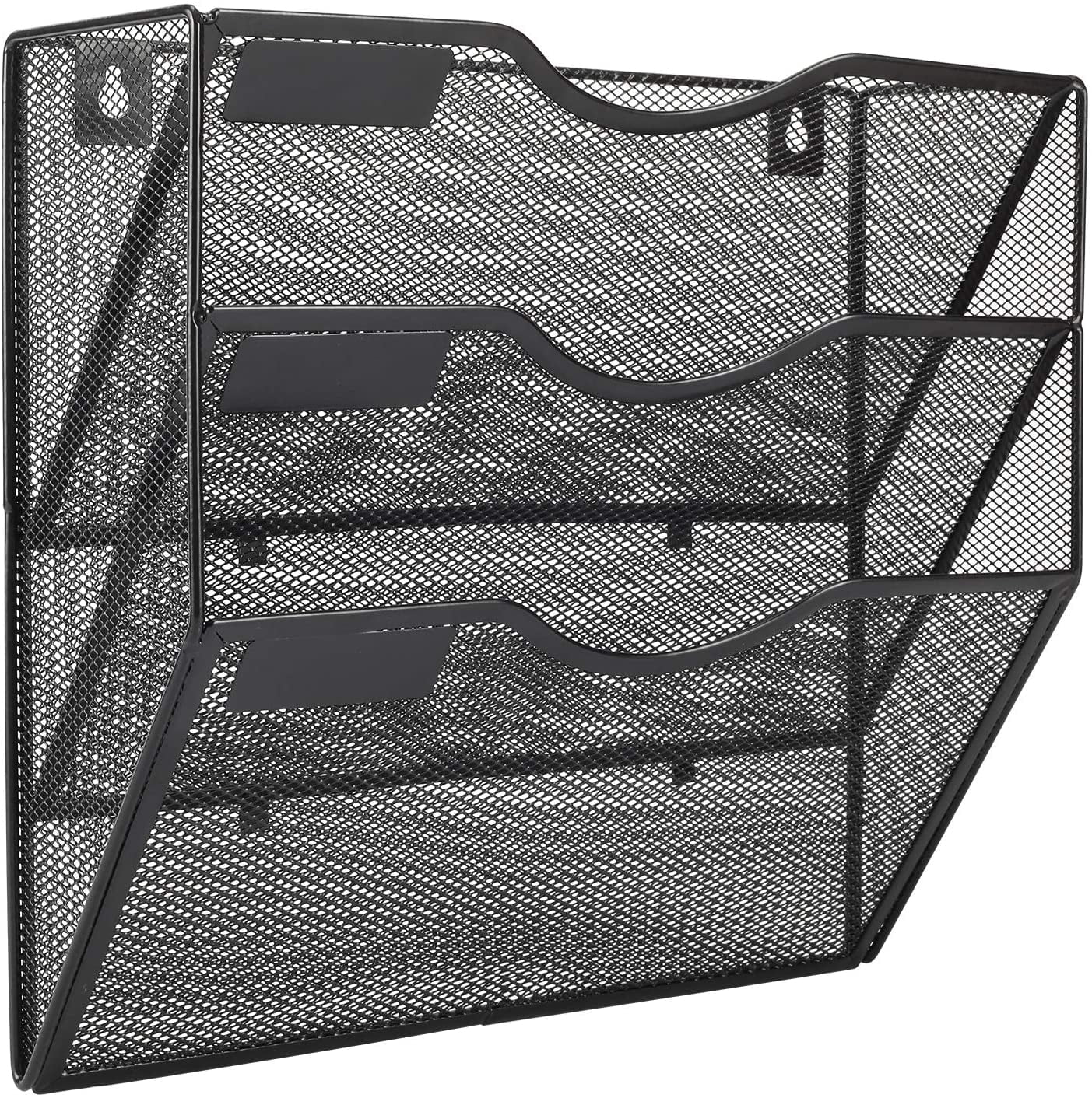 Hanging File Organizer 3-Pocket Wall-Mounted File Holder for Office ...