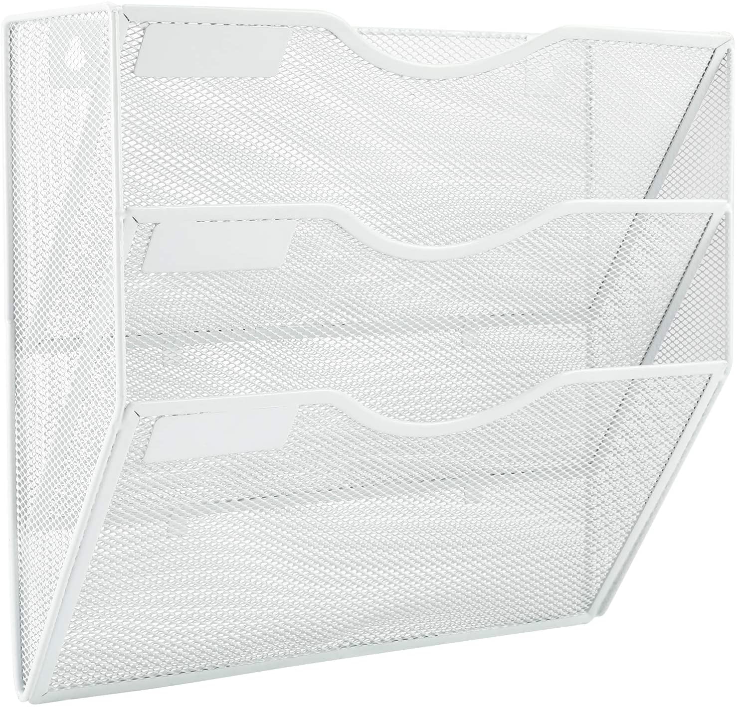 Hanging File Organizer 3-Pocket Wall-Mounted File Holder for Office ...