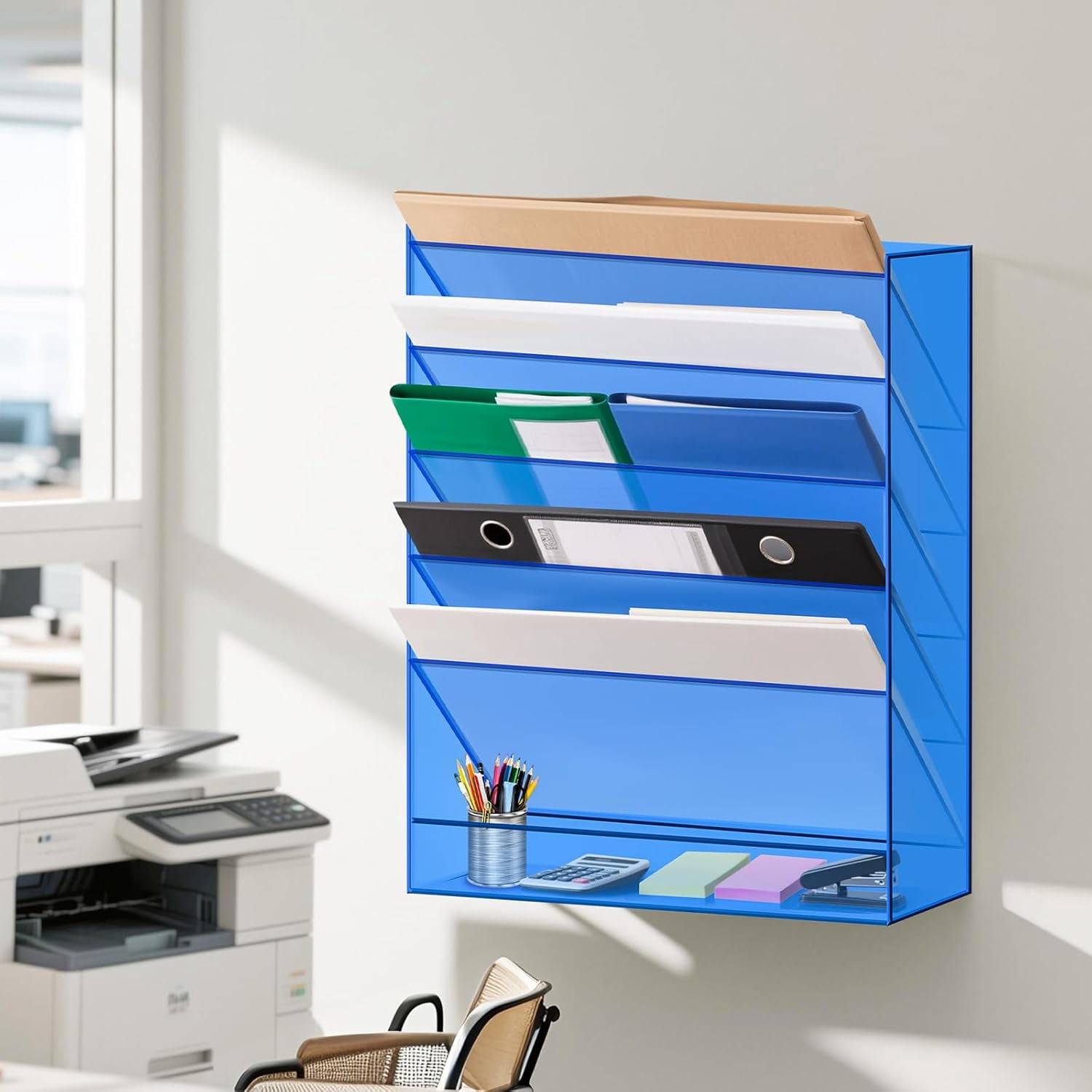 Hanging File Organizer Acrylic Clear Wall File Holder for Office ...