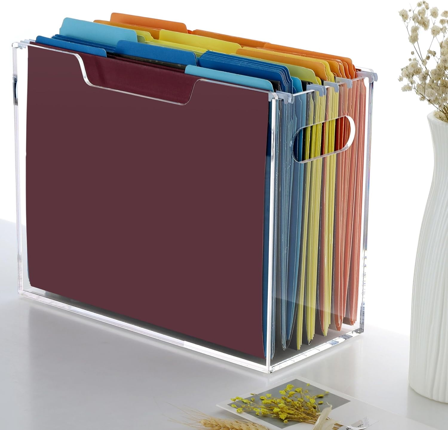 Hanging File Organizer, Acrylic File Folder Organizer for Letter Size ...