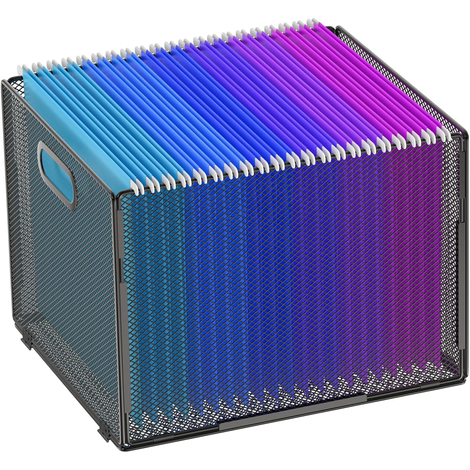 Hanging File Organizer, File Folder Organizer Mesh Hanging File Crate ...