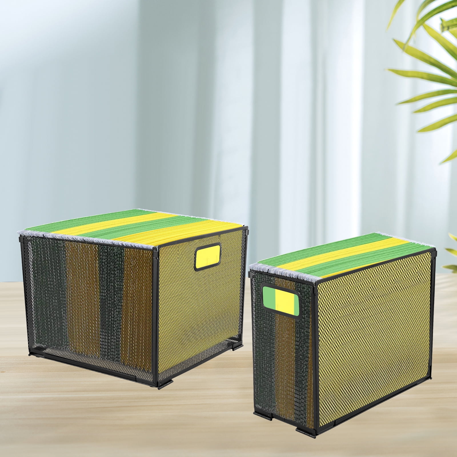 Hanging File Organizer Metal File Holder Box with Handle Letter Sized ...