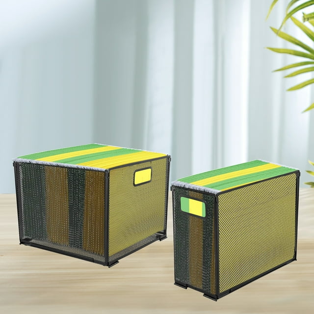 Hanging File Organizer Metal File Holder Box with Handle Letter Sized ...