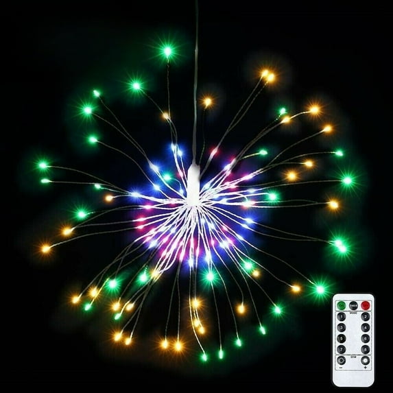 Hanging Firework LED Fairy String Light 120 LEDS 8Modes Remote ...