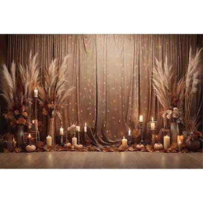 Hanging Flower Arch Background Boho Room Window Door Drapes Backdrop ...