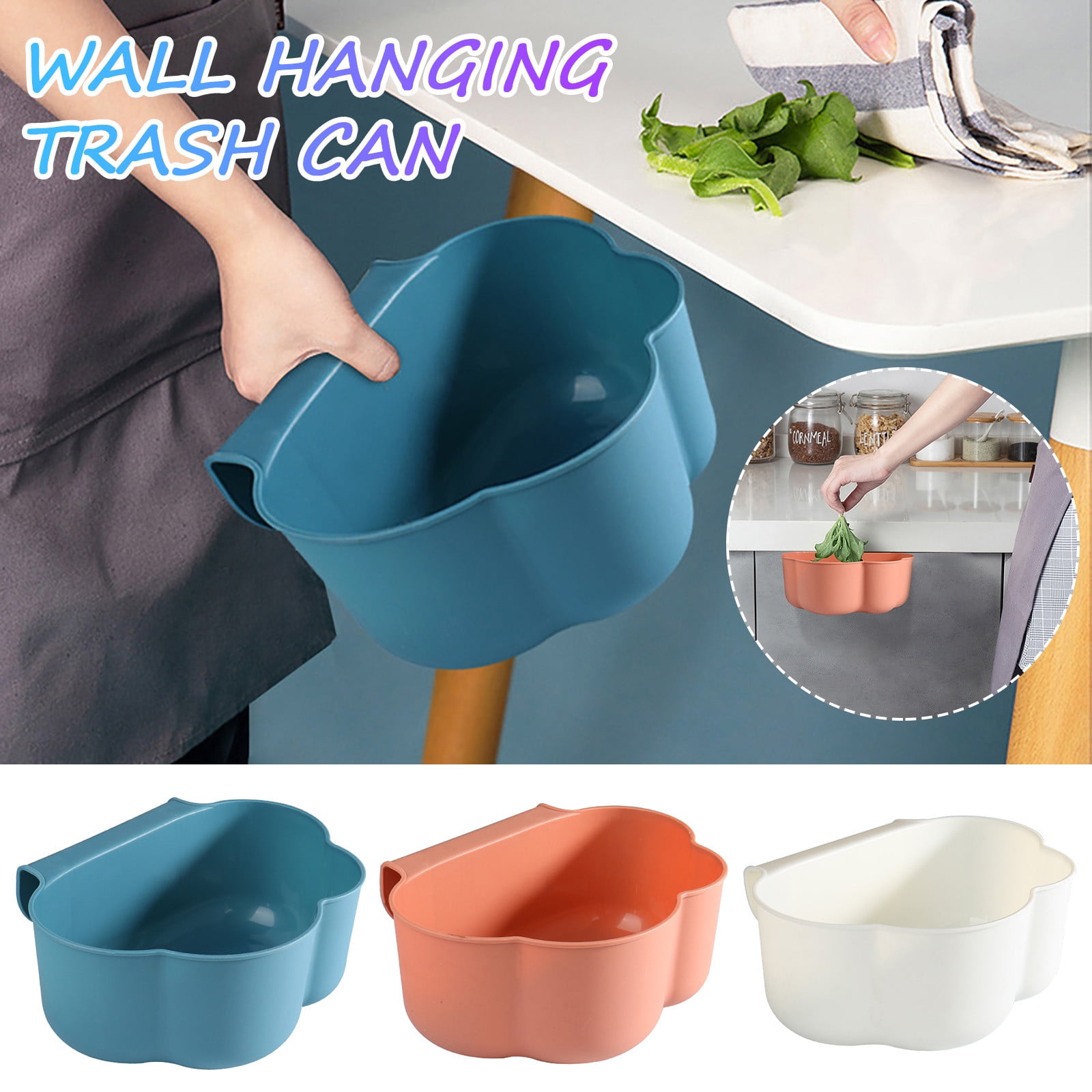 Hanging Folding Mini Trash Can for Kitchen Cabinet Door, Small ...