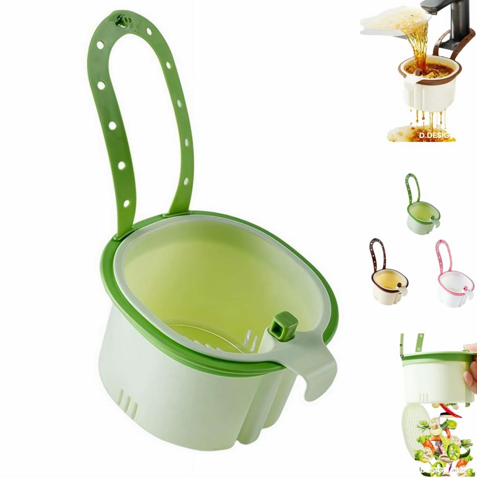 Hanging Food Waste Catcher for Sink, Sink Strainer Basket with Press ...