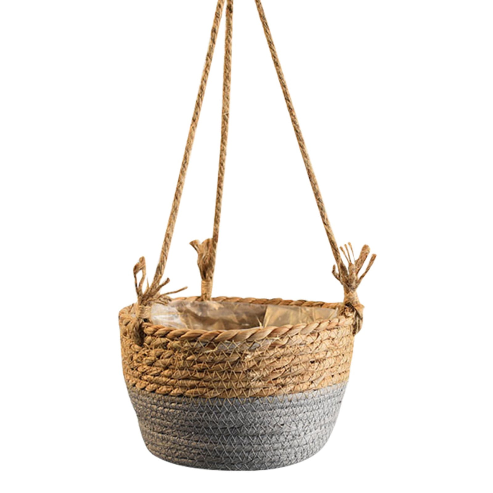 Hanging Fruit Basket Natural Woven Cotton Hanging Baskets with Strong ...
